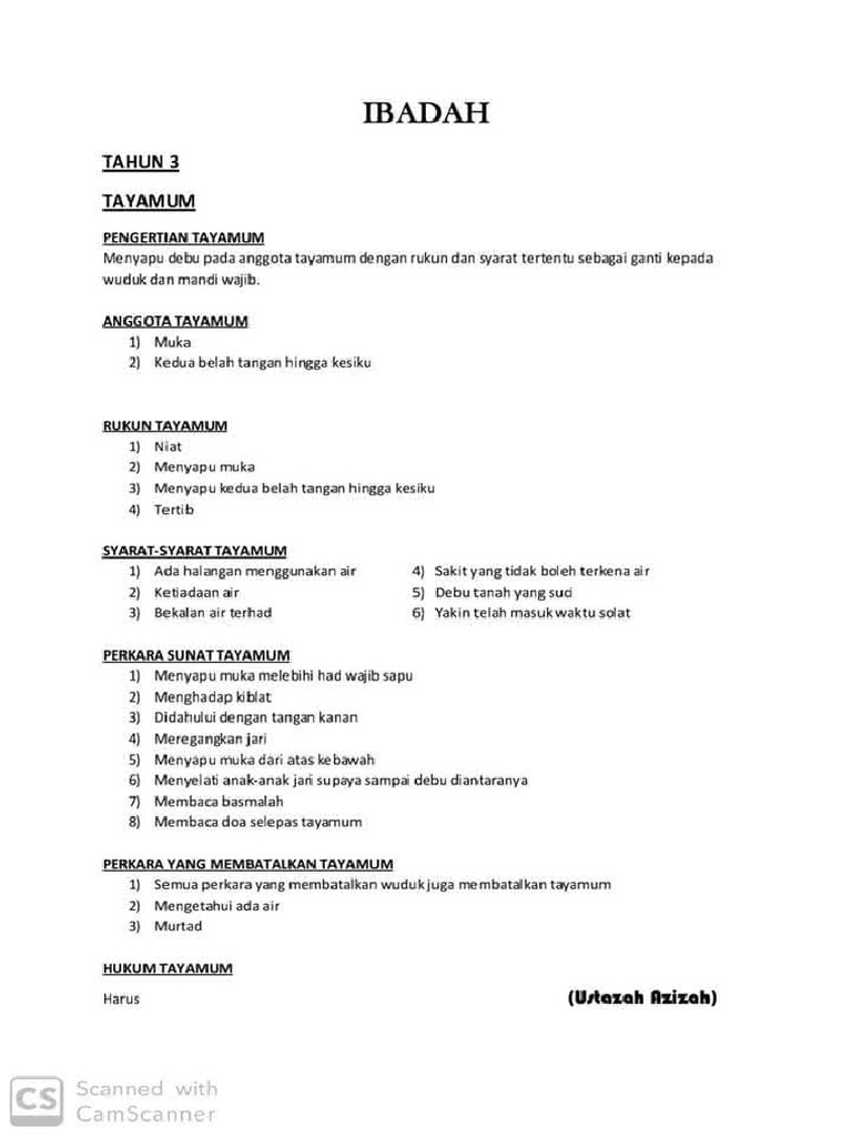 Ibadah (Nota Ringkas) | PDF