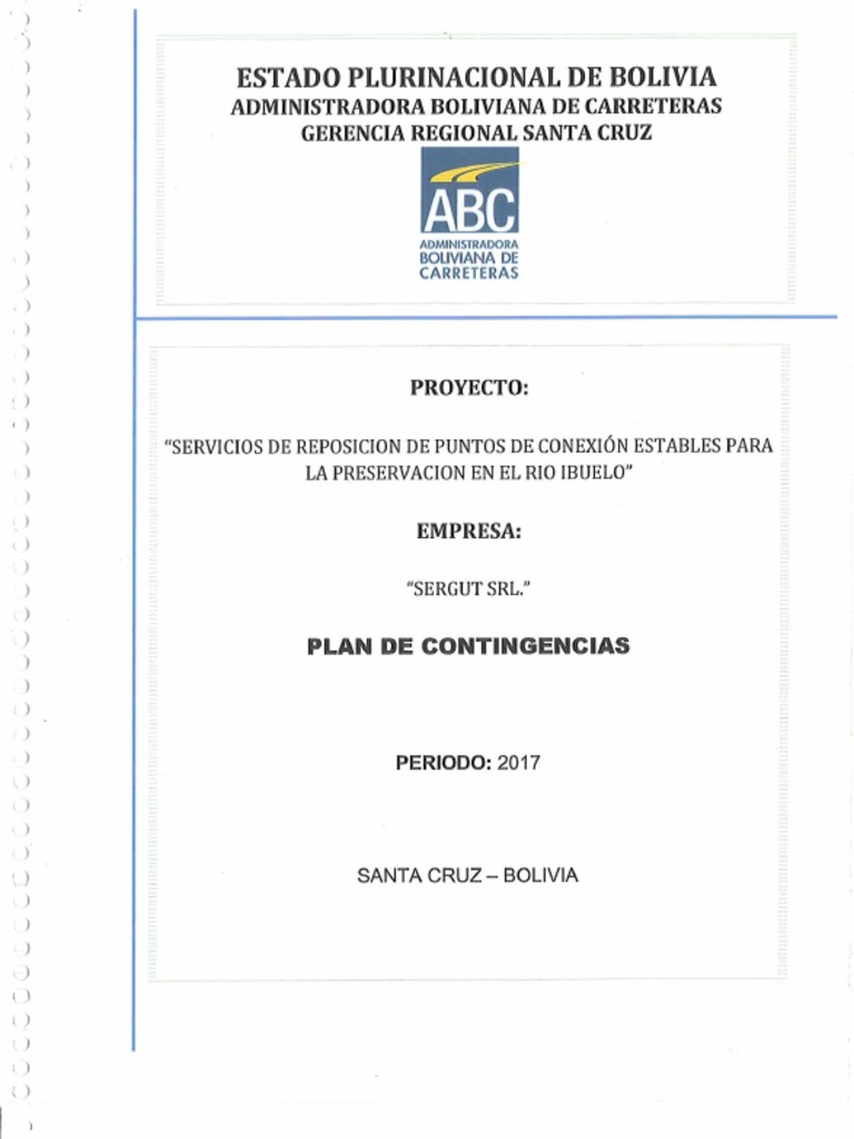 Plan de Contingencias Sergut | PDF