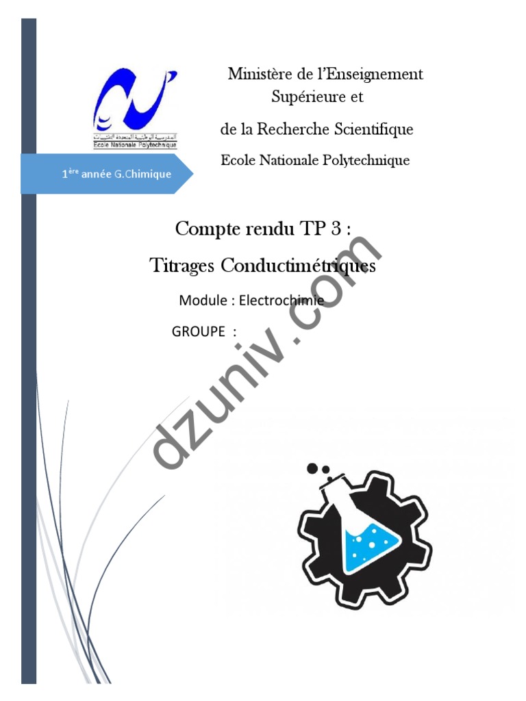 Electrochimie - Compte Rendu TP - Titrages Conductimétrique 6565 | PDF | Acide | Titrage