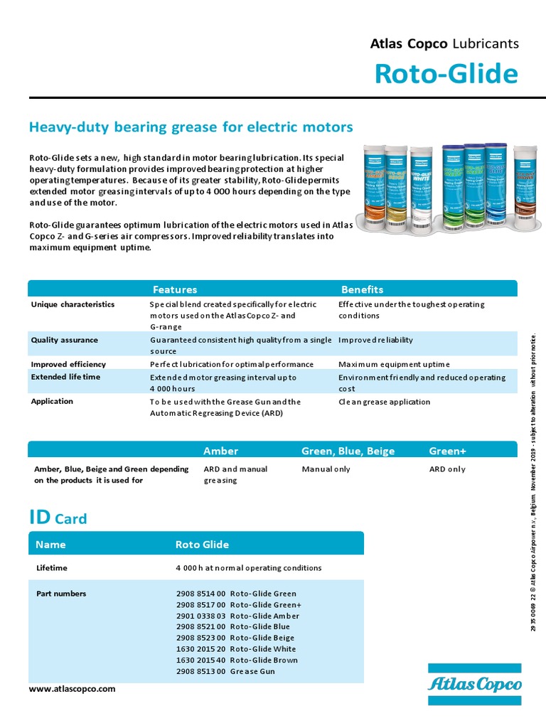 Roto-Glide: Heavy-Duty Bearing Grease For Electric Motors | PDF