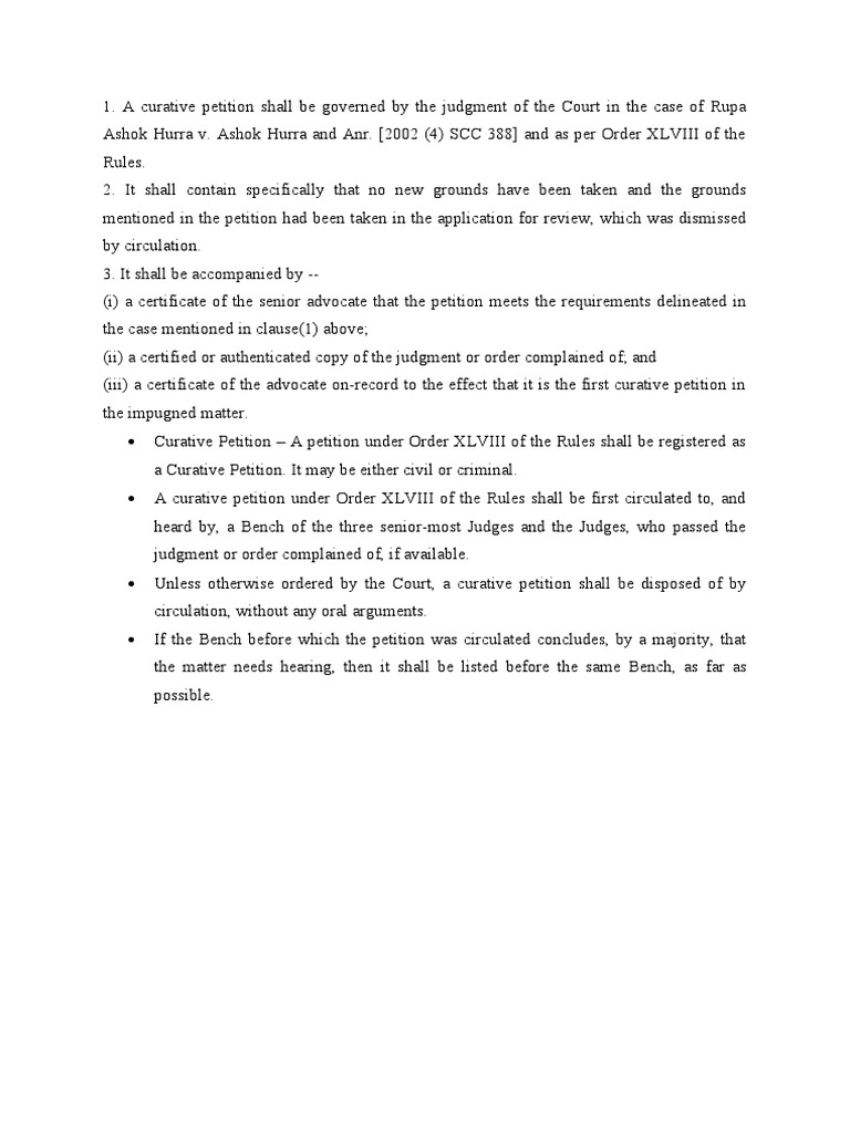 Curative Petition | PDF