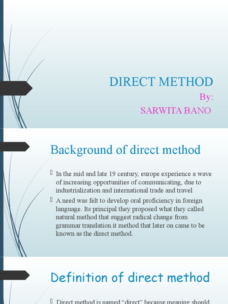 Direct Method | PDF | Career & Growth | Language Arts & Discipline