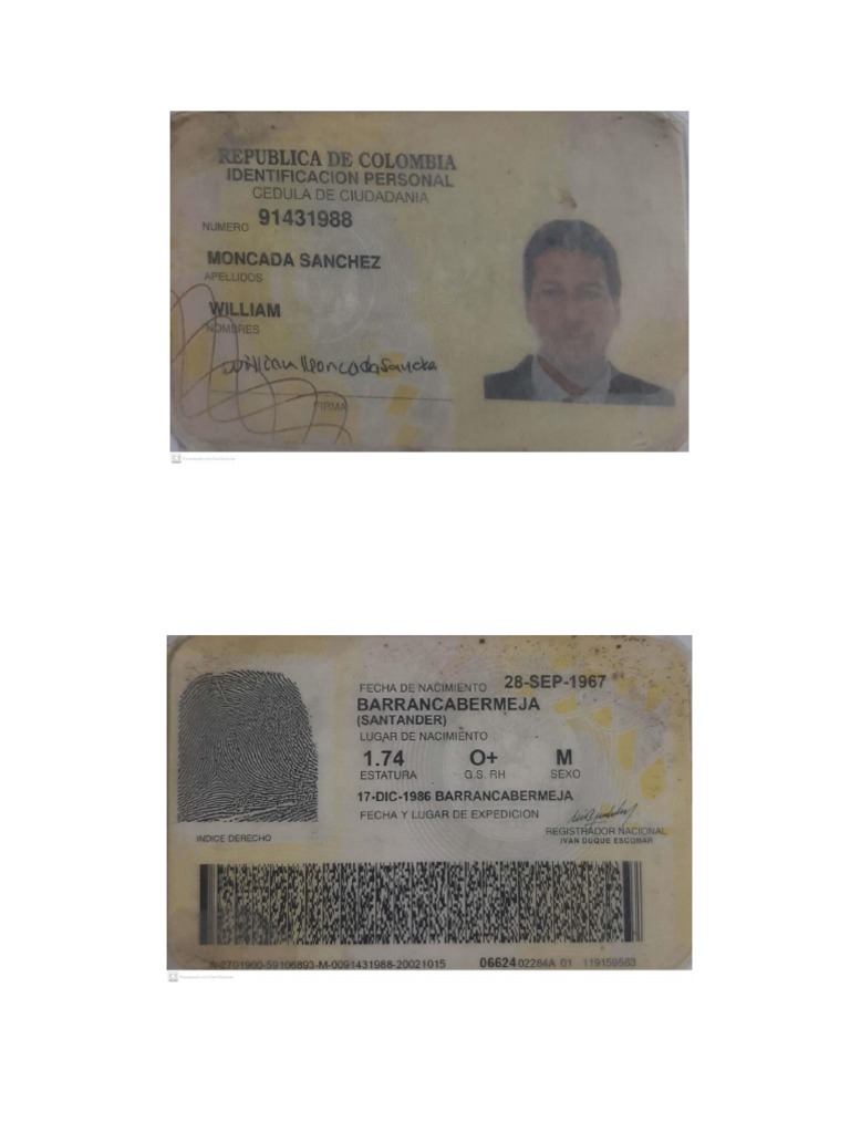 Cedula 150 William Moncada Sanchez | PDF