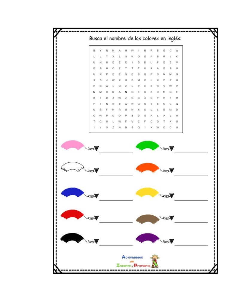 Sopa de Letras Colores | PDF