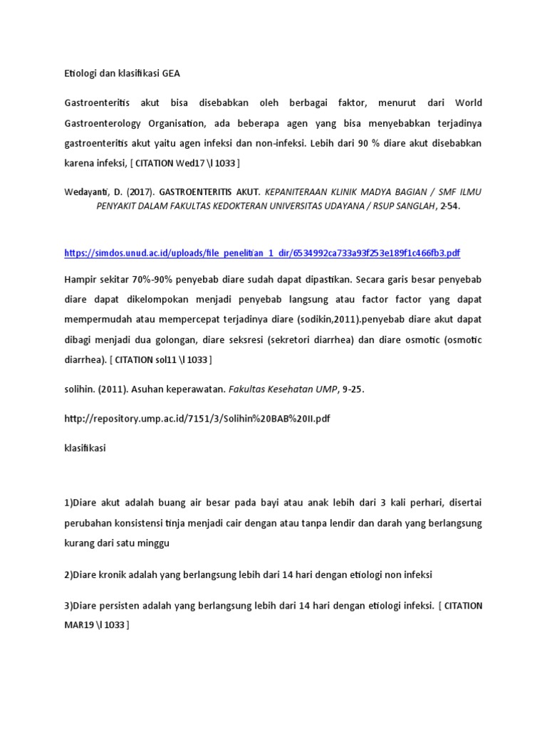 Etiologi Dan Klasifikasi GEA | PDF