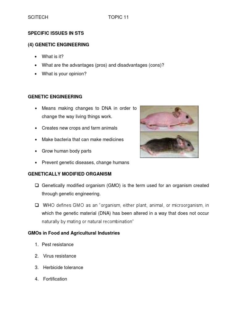 Module 11 GENETIC ENGINEERING | PDF | Genetically Modified Organism ...