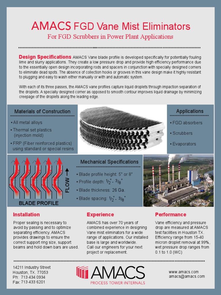 Amacs: FGD Vane Mist Eliminators | PDF | Fibre Reinforced Plastic ...