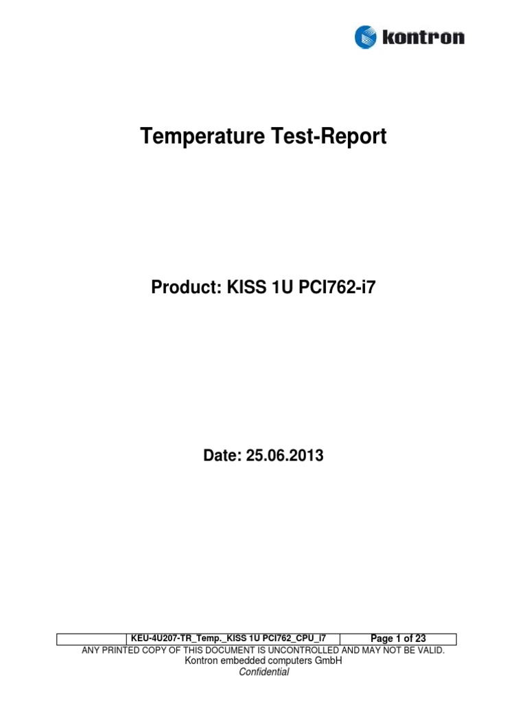 Temperature Test Report | PDF | Hard Disk Drive | Personal Computers