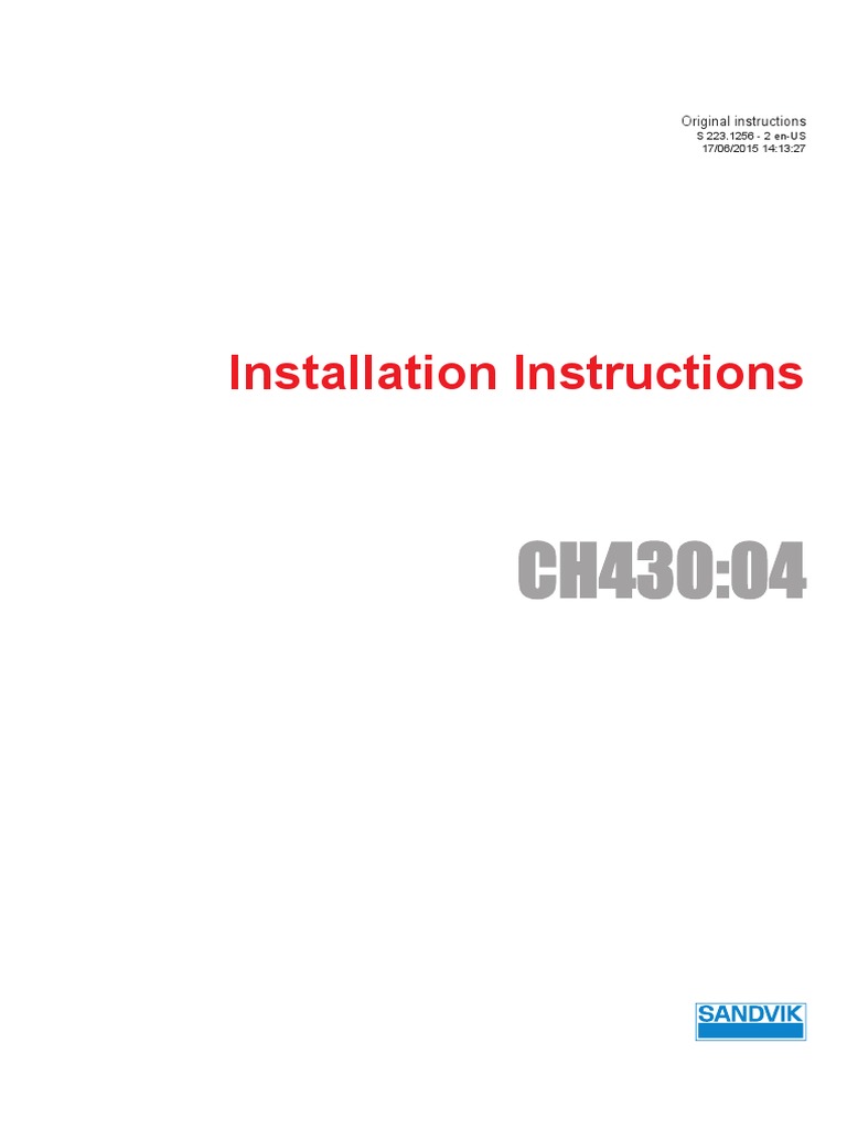 06.CH430-04 Installation Instructions S223.1256-02 en-US | PDF | Belt ...