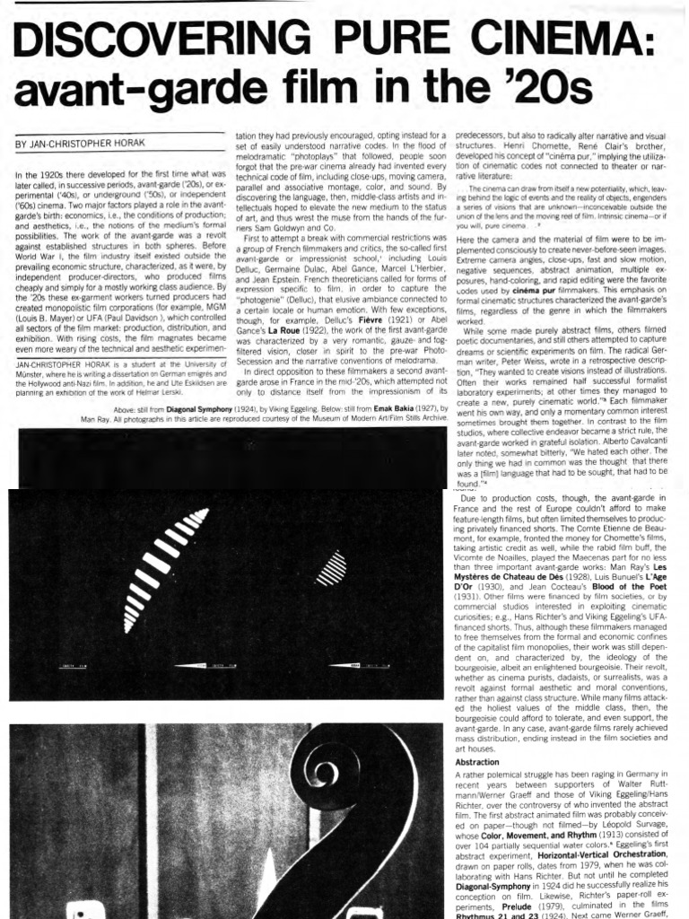 Discovering Pure Cinema Avant Garde Film | PDF