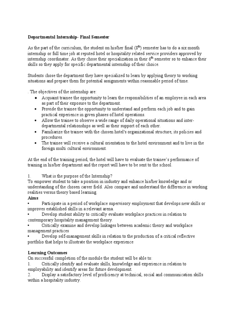 8th Sem Internship Report Format 2019 | PDF | Internship | Job Hunting