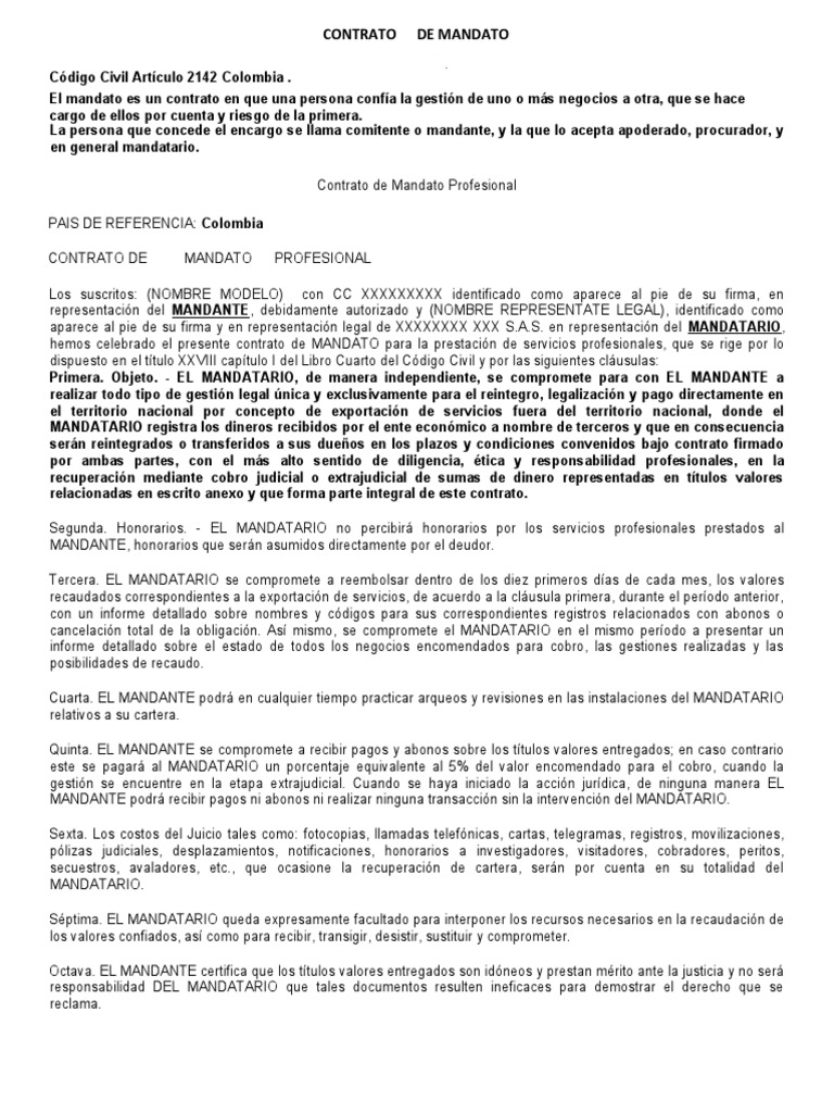 Contrato de Mandato | PDF