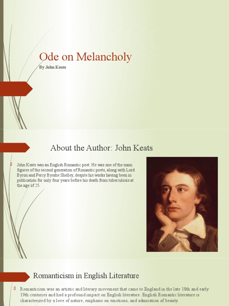 Ode On Melancholy Lesson | PDF | John Keats | Romanticism
