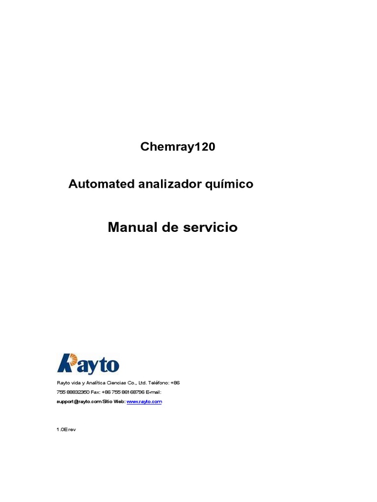 Manual de Servicio Chemray 120 | PDF | Calibración | Residuos