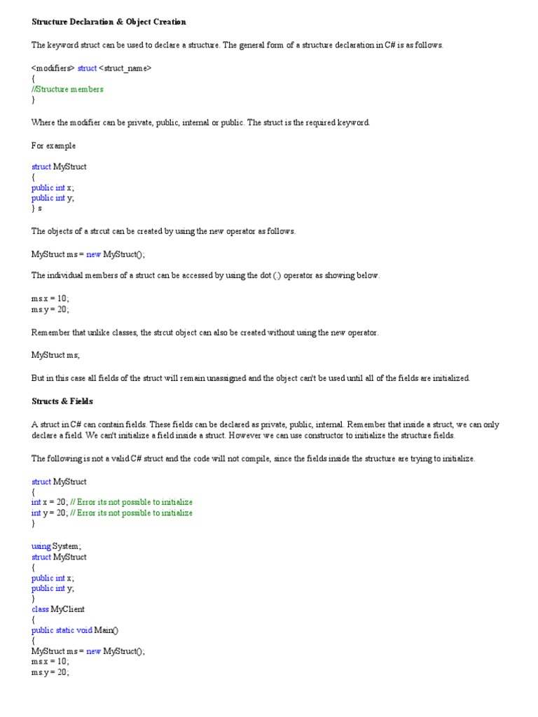 structure Members: Struct | PDF | Class (Computer Programming) | C ...