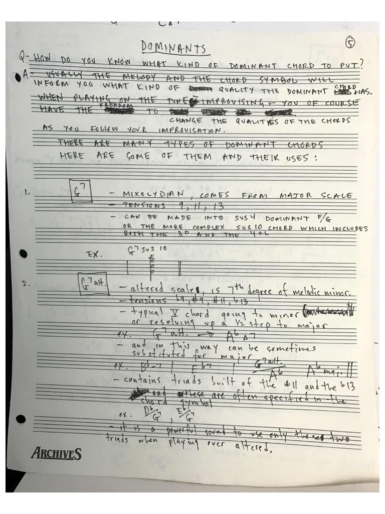 Dominants, Finding Voicings, Voice Leading Examples, Diatonic ...