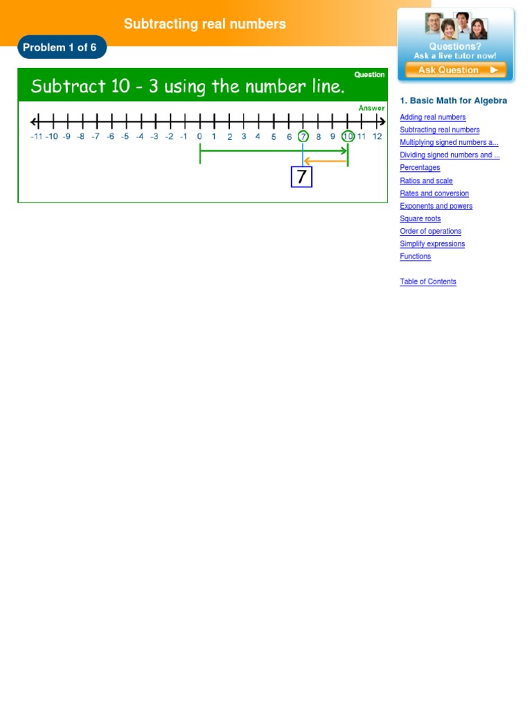 Subtracting Real Numbers | PDF | Exponentiation | Real Number