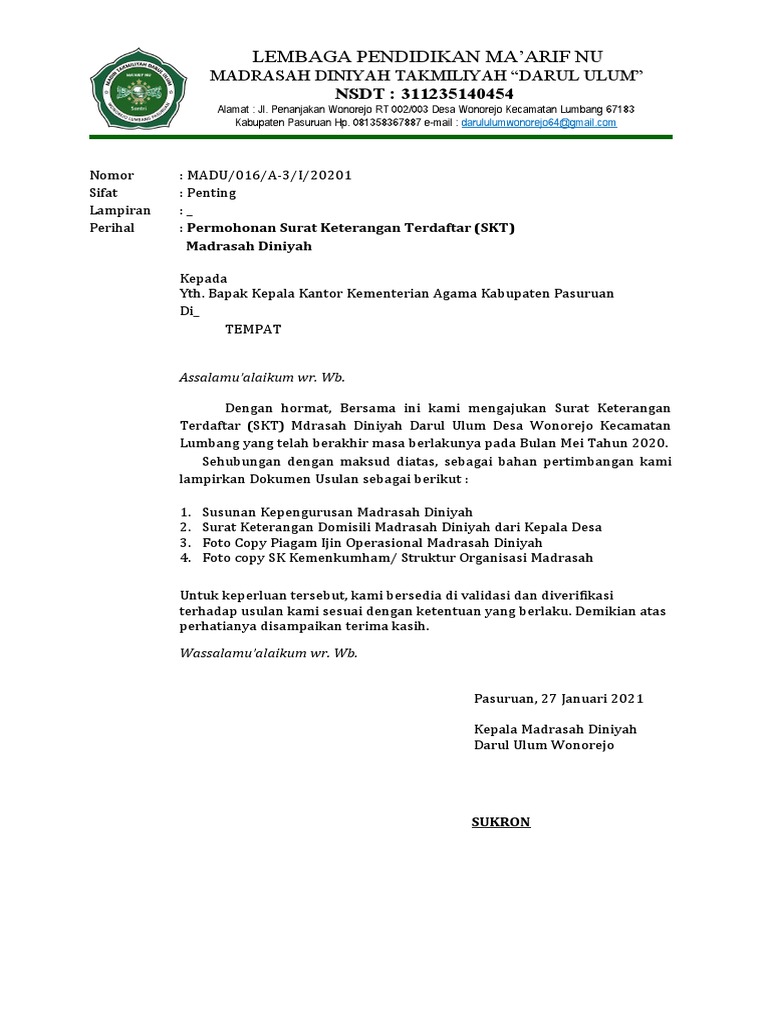 Permohonan SKT 2021 | PDF