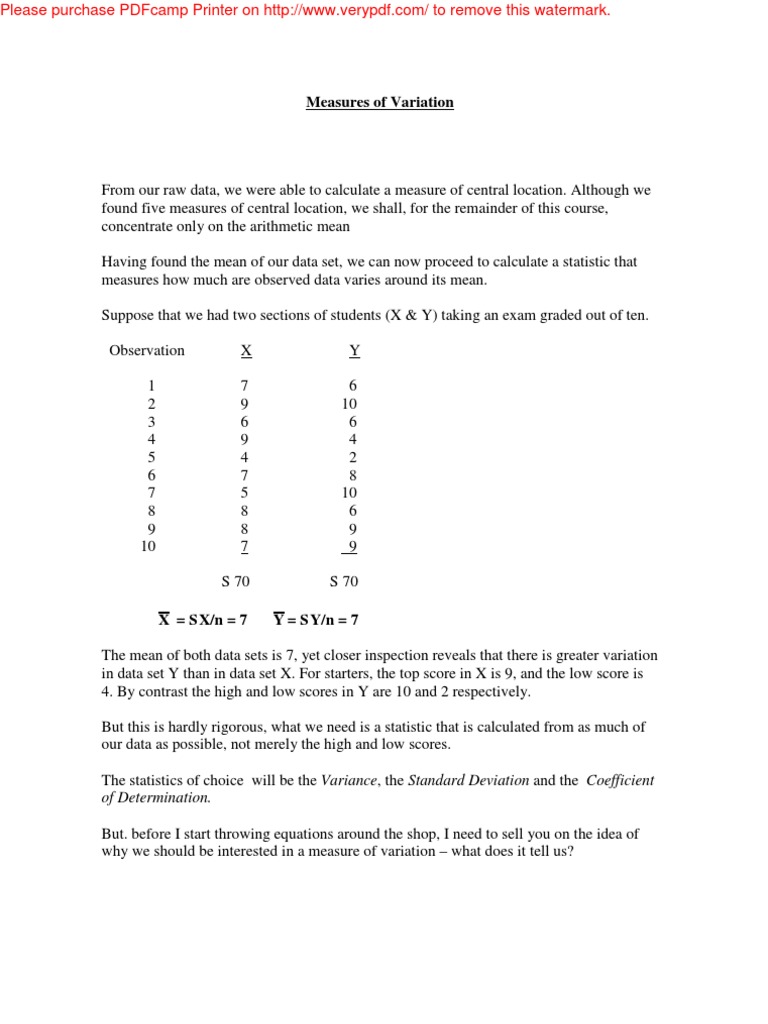 Measures of Variation | PDF | Degrees Of Freedom (Statistics ...