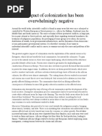 Negative Impacts of Colonialism in Africa | PDF | Colonialism | Africa