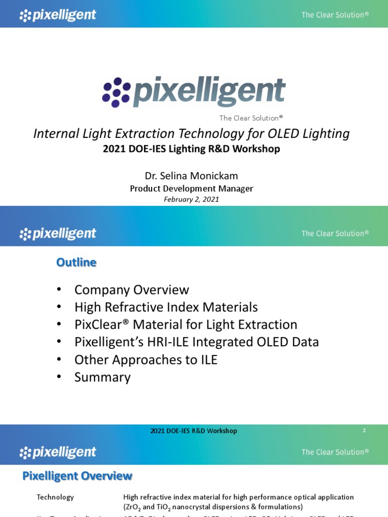 Internal Light Extraction Technology For OLED Lighting: 2021 DOE-IES ...