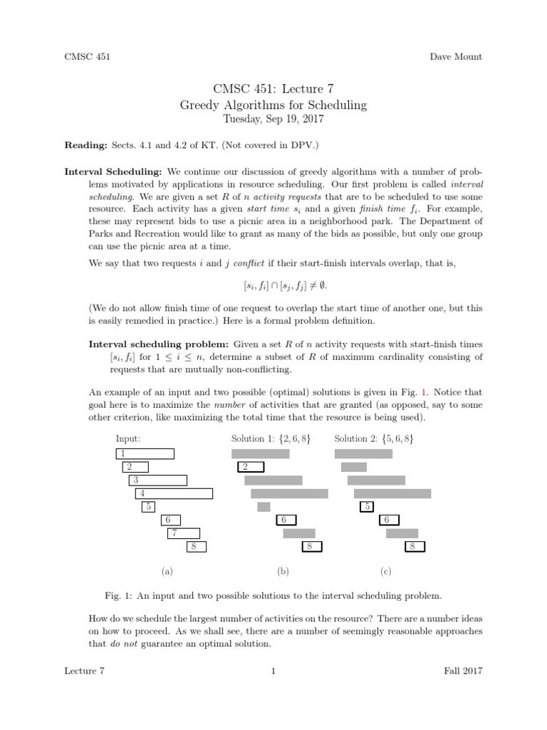 Lect07 Greedy Sched | PDF | Time Complexity | Mathematical Optimization