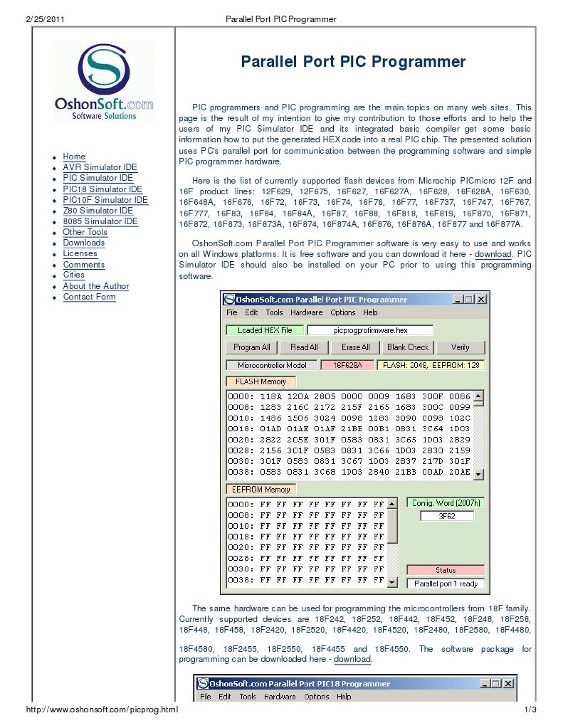 Introduction to Parallel Port PIC Programmer: A Guide to Programming PIC Microcontrollers Using ...