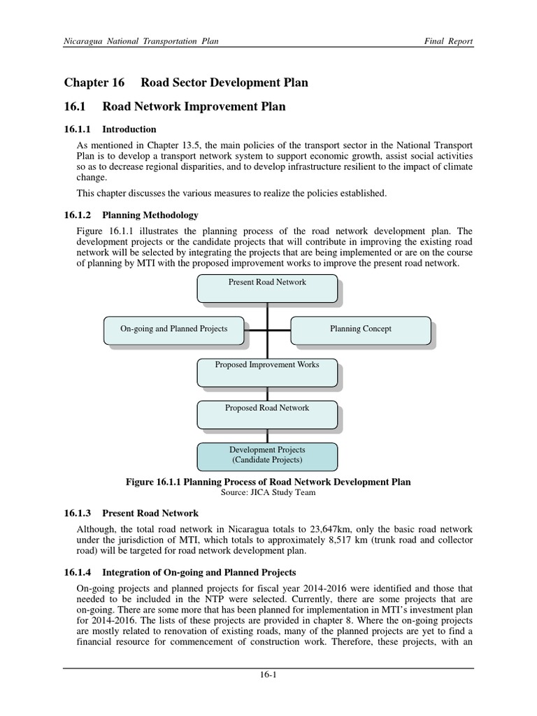 Road Sector Development Plan 16.1 Road Network Improvement Plan | PDF ...