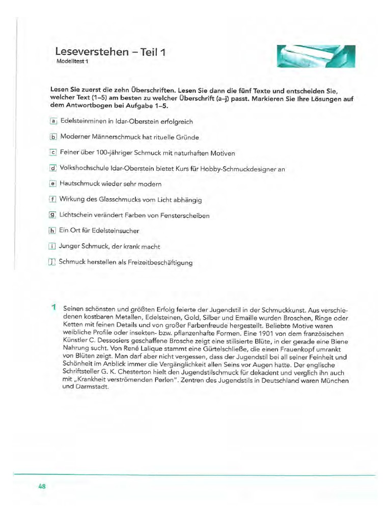 Telc - Modelltest 1 | PDF