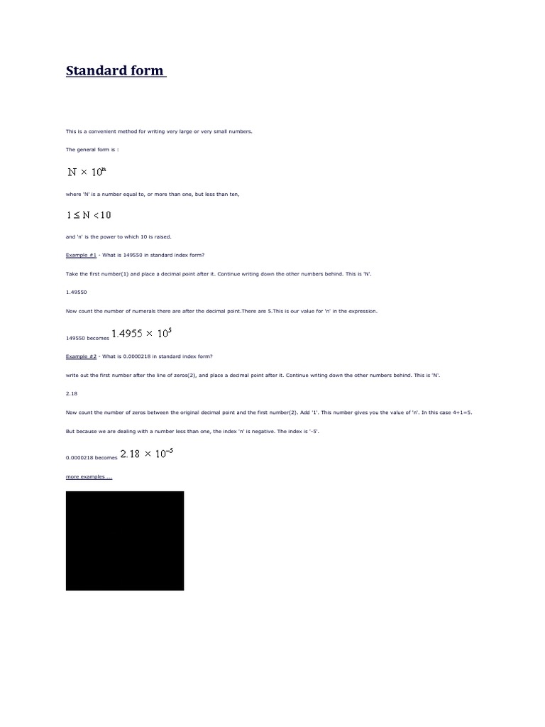 Standard Form | PDF | Teaching Methods & Materials