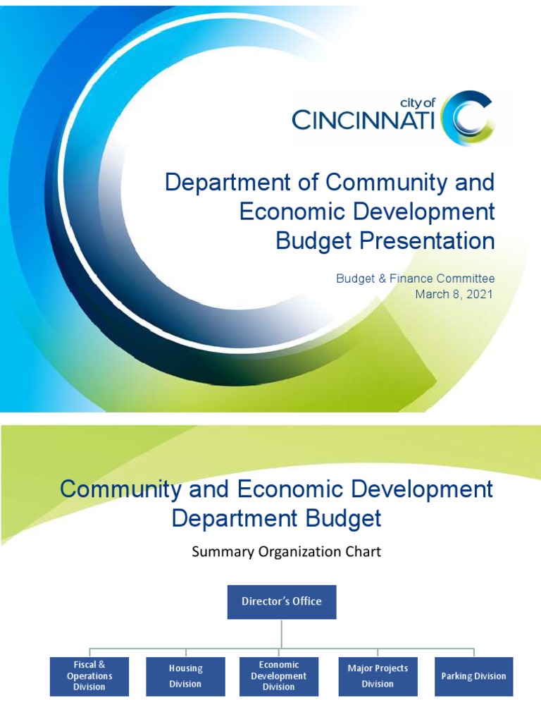 Community and Economic Development Budget Presentation | PDF | Policy ...