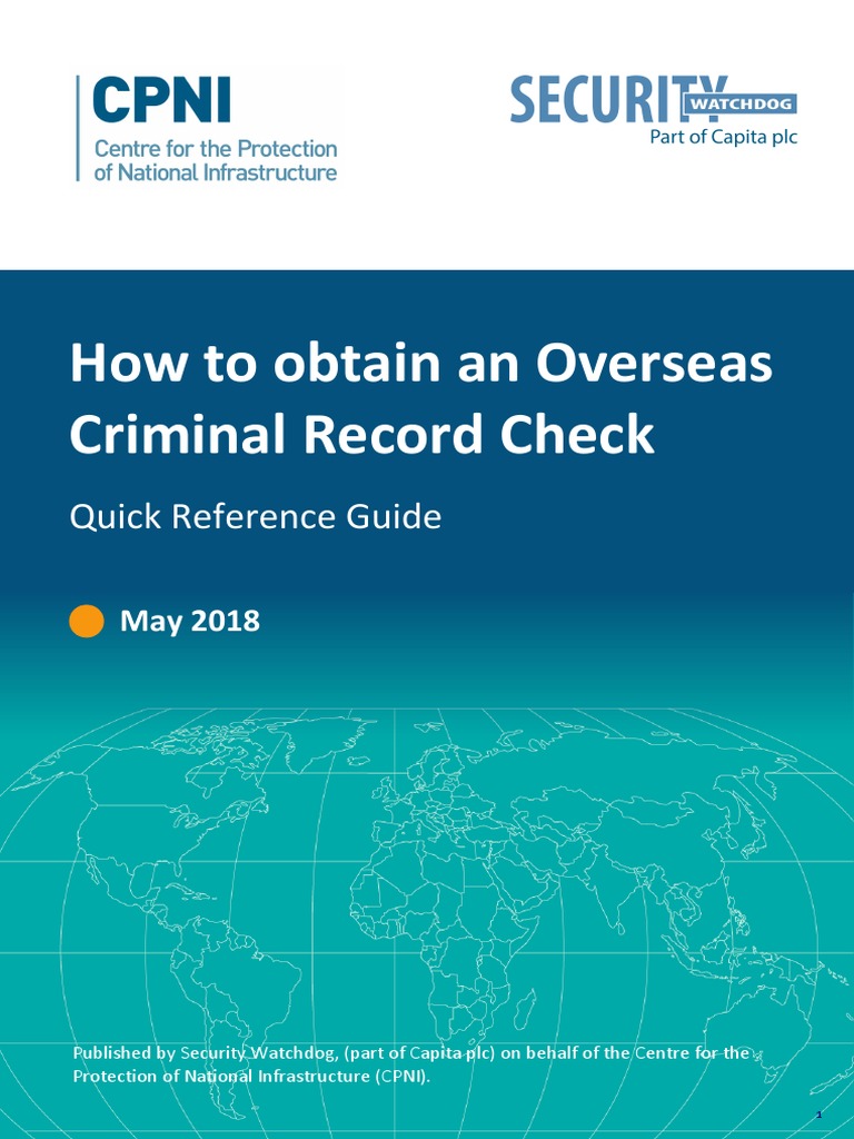 How To Obtain An Overseas Criminal Record Check: Quick Reference Guide ...