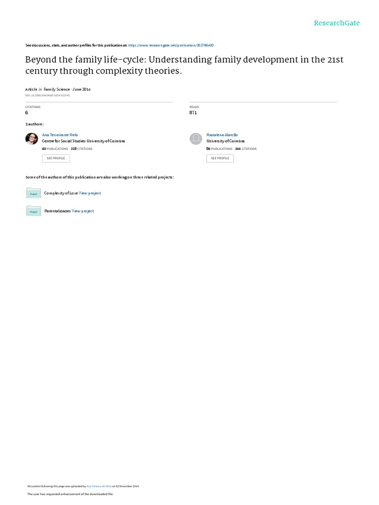 Family Development and Complexity Theories | PDF | System | Complexity