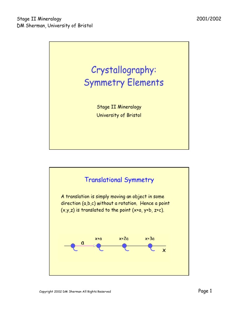 Crystallography Symmetry Elements | PDF | Crystal Structure ...