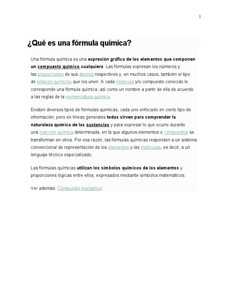 Formulas Quimicas | PDF | Compuestos químicos | Química