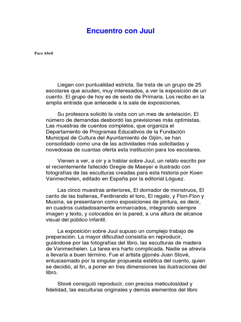 Relatoría de Una Experiencia de Trabajo en Sexto Grado Con El Libro Juul 1 | PDF | Violencia ...