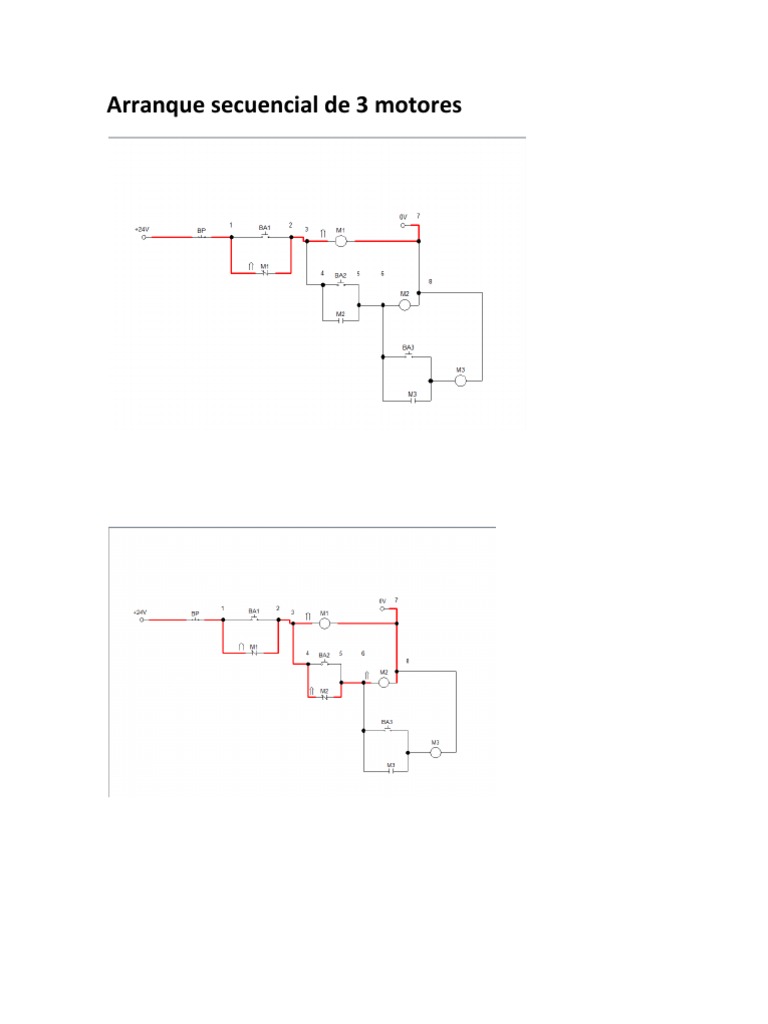 Arranque Secuencial de 3 Motores | PDF