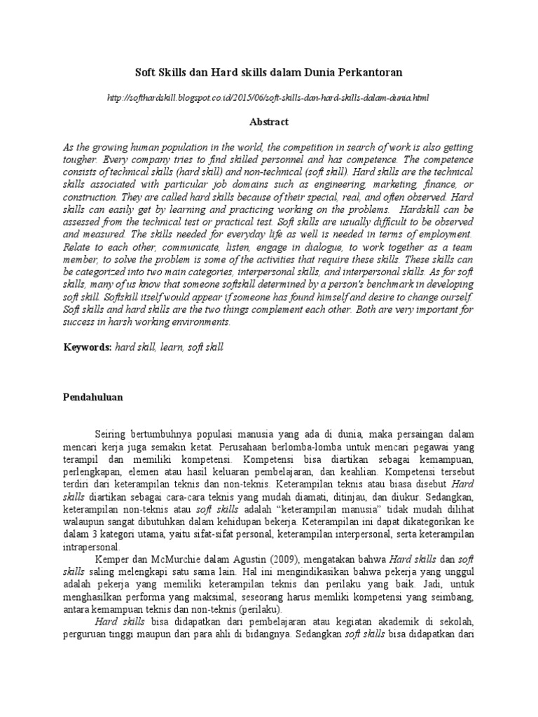 Soft Skills Dan Hard Skills Dalam Dunia Perkantoran | PDF ...