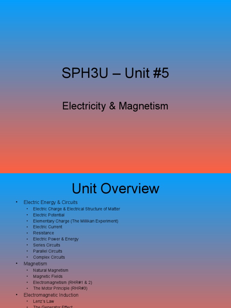 SPH3U - Unit #5: Electricity & Magnetism | PDF | Series And Parallel ...