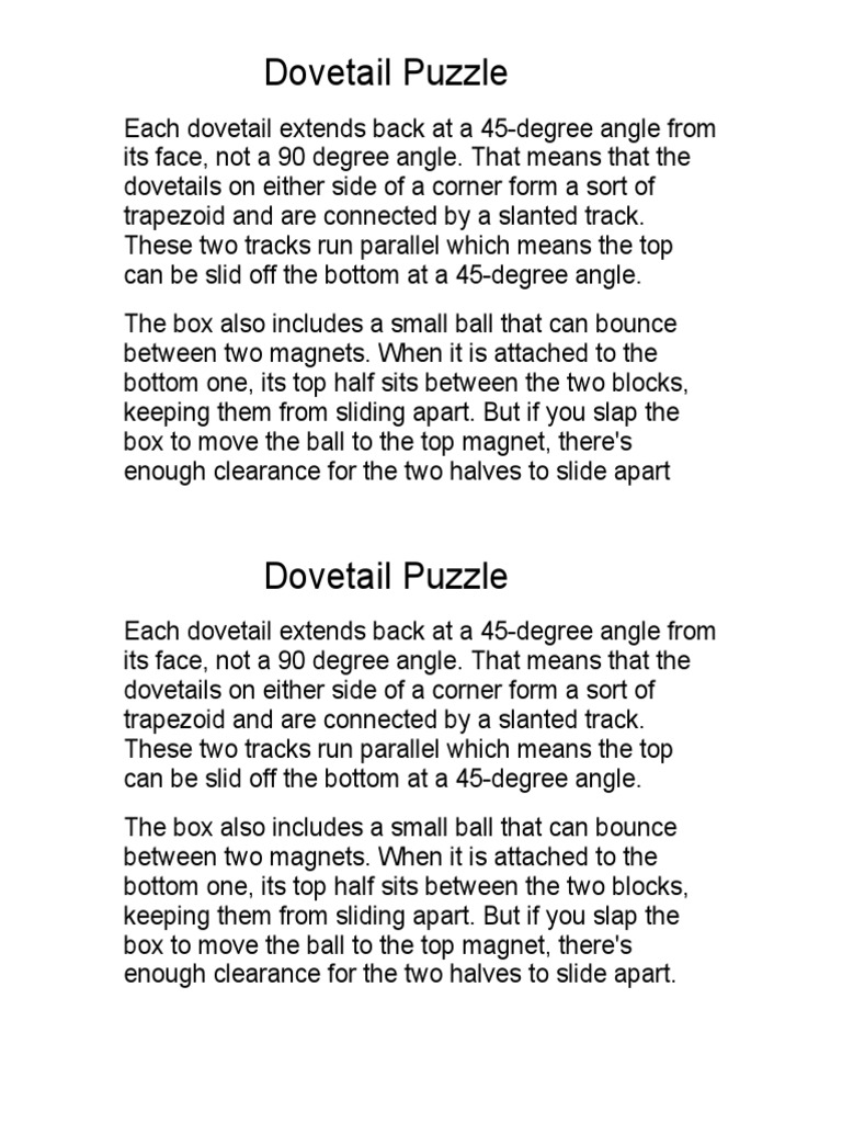 Dovetail Puzzle | PDF