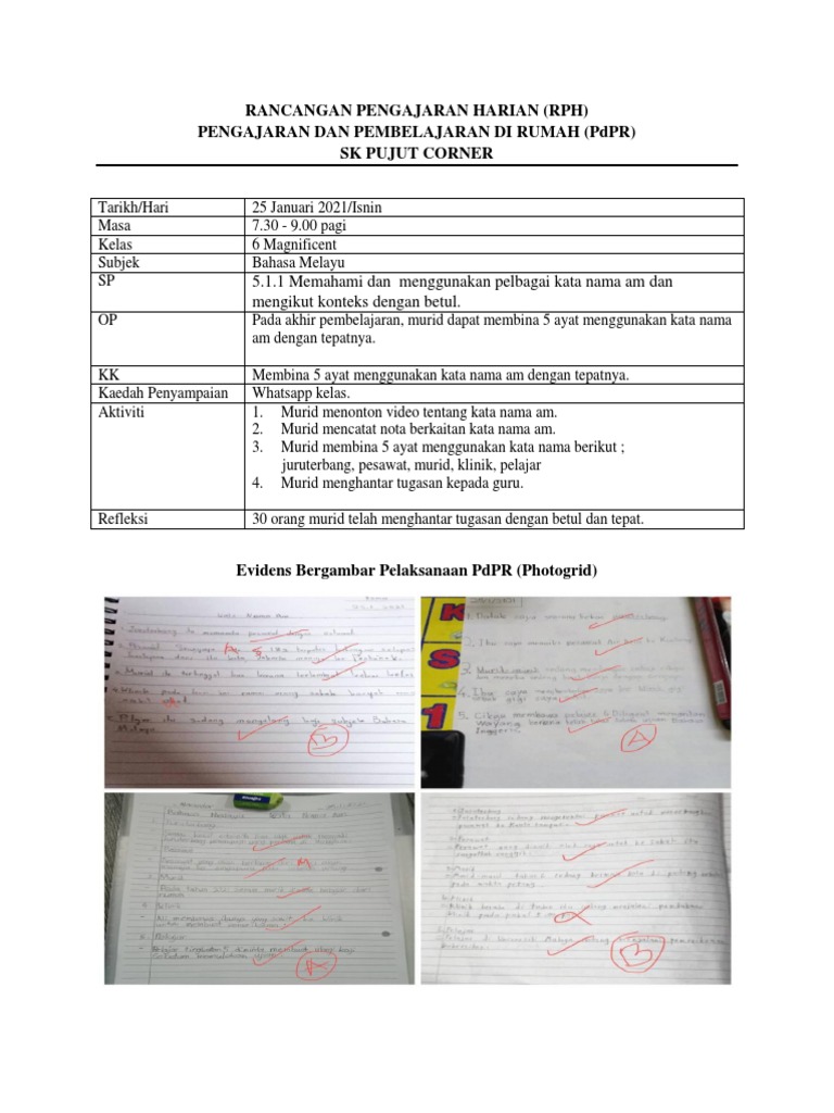 Contoh RPH PDPR RPH BM T6 | PDF | Kajian Bahasa Asing | Sains & Matematika