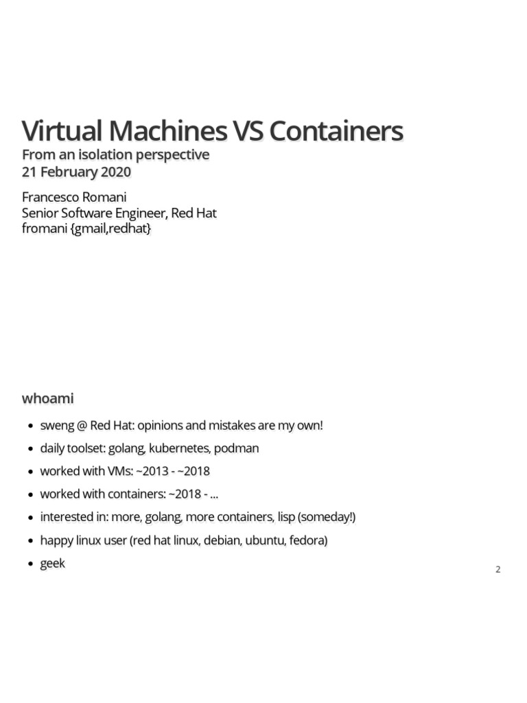 VirtualMachines Vs Container | PDF | Virtual Machine | Virtualization