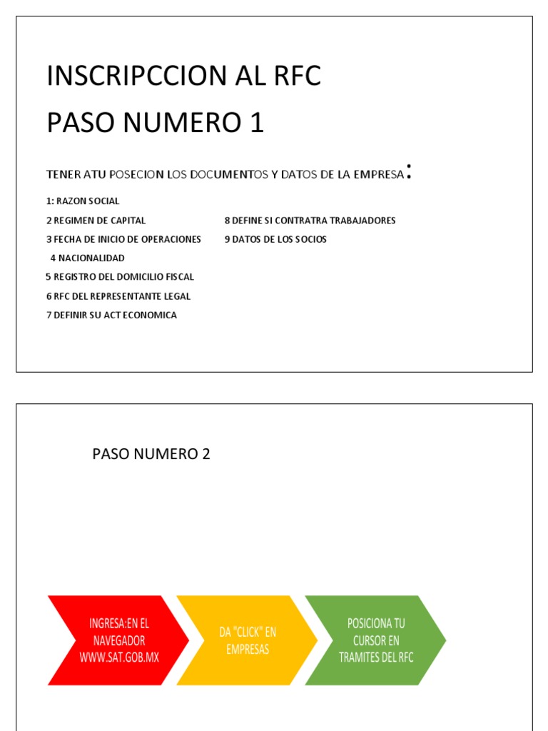 Inscripccion Al RFC | PDF | Economias | Business