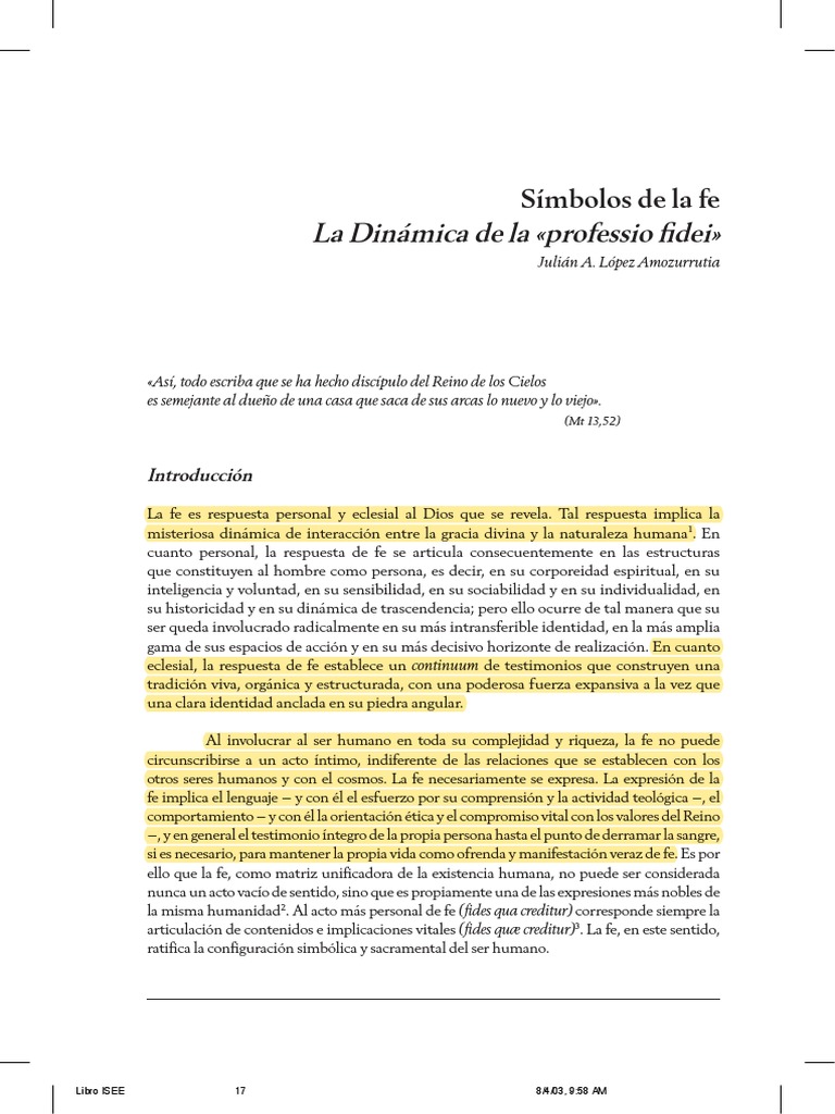 LÓPEZ AMOZURRUTIA, J. A., - Símbolos de La Fe. La Dinámica de La ...