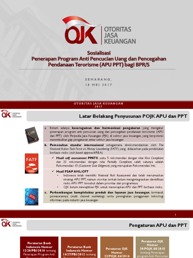 Sosialisasi APU PPT Untuk BPR | PDF
