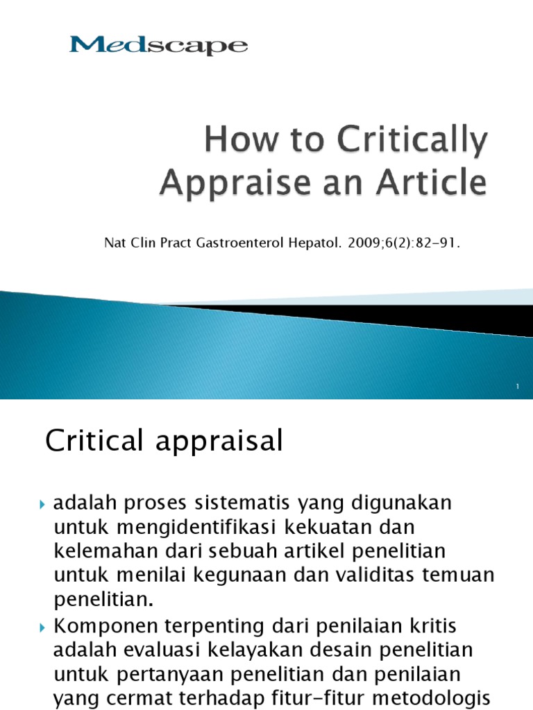 How To Critically Appraise An Artic | PDF | Karier & Perkembangan ...