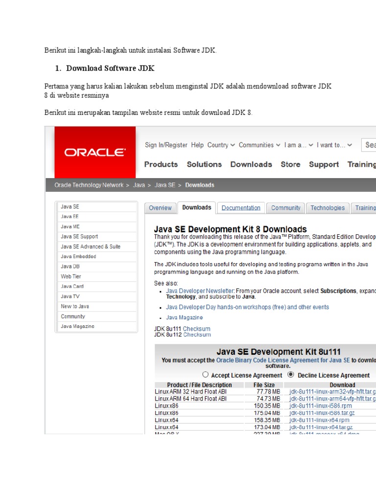 Manual Book JDK Install | PDF