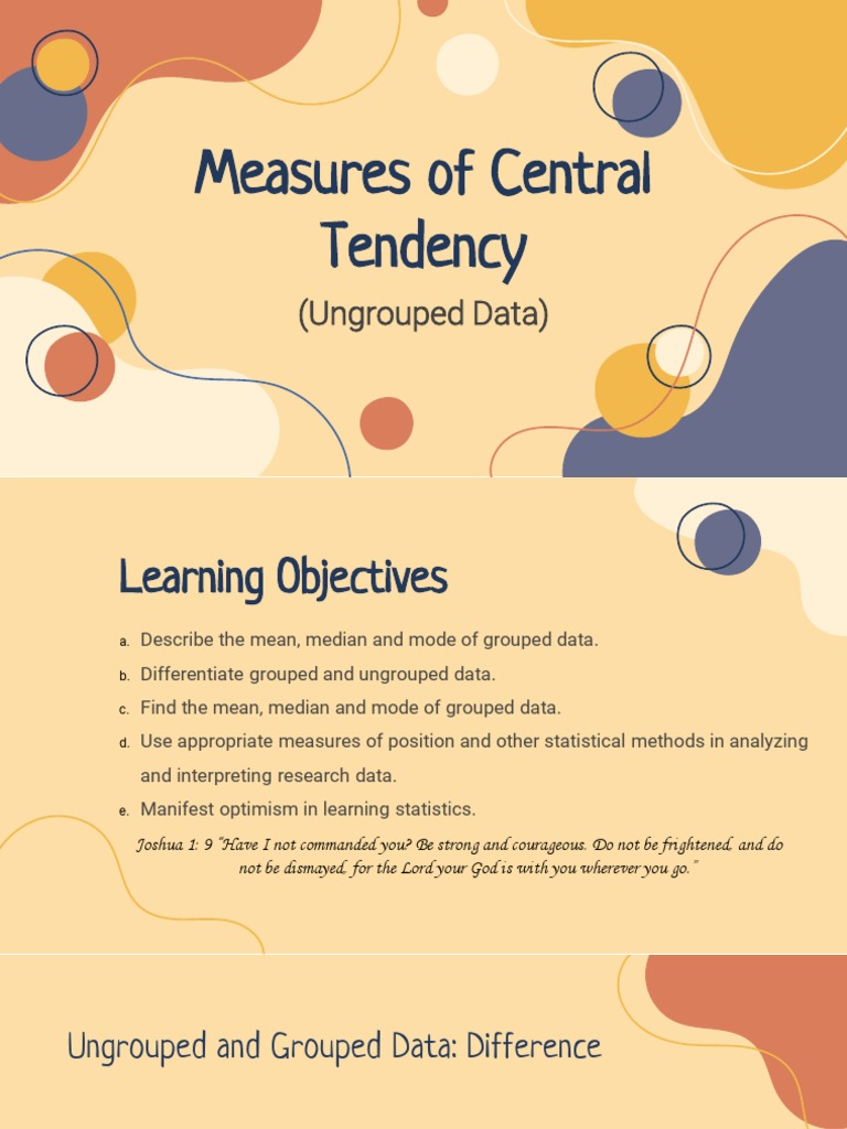Measures of Central Tendency: (Ungrouped Data) | PDF | Median | Mode ...