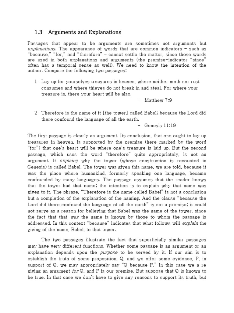 Lecture Notes - Arguments and Explanations | PDF | Quasar | Argument