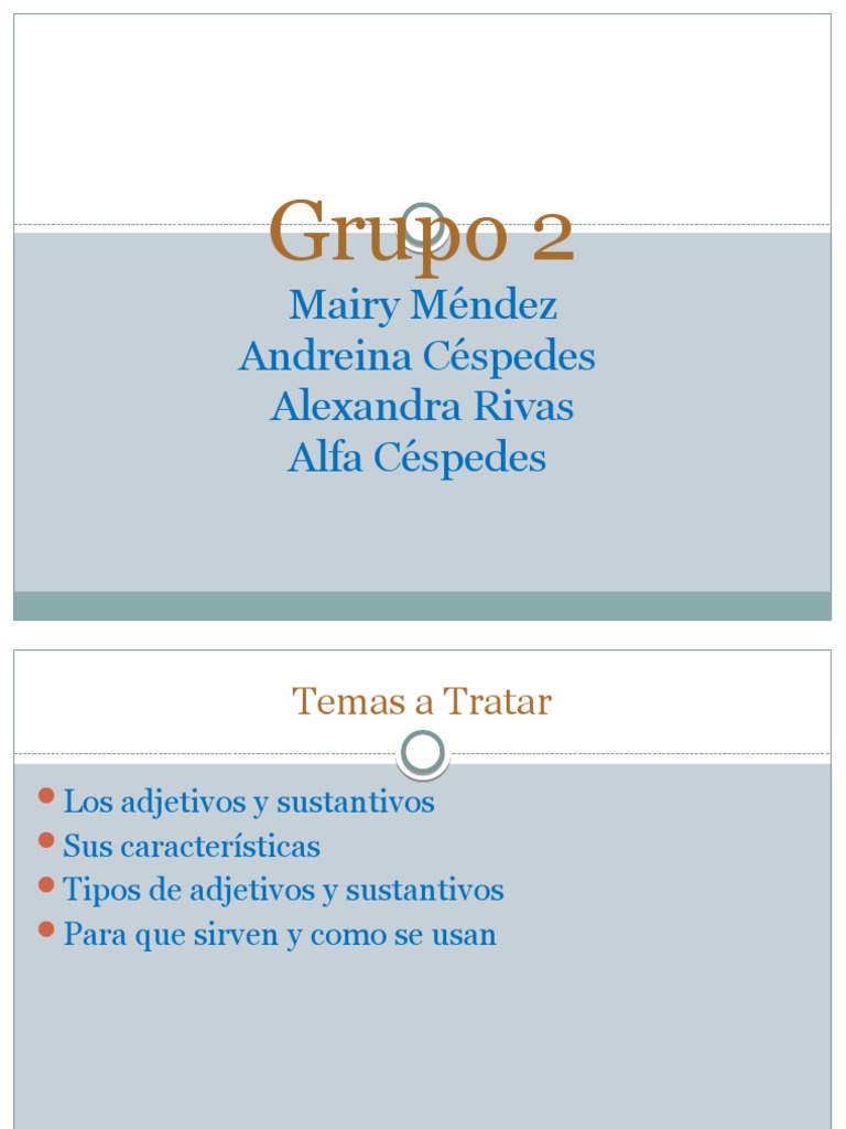 Los Adjetivos y Sustantivos | PDF | Sustantivo | Adjetivo